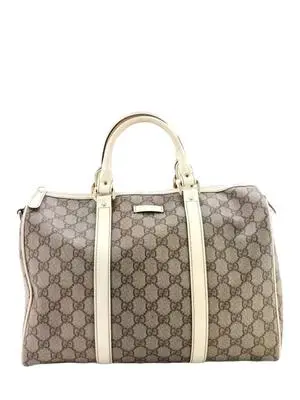 Gucci Gg Coated Canvas Medium Satchel - Neutrals
