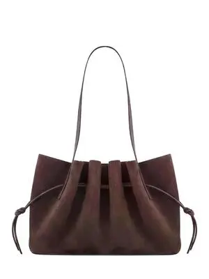 Yuzefi Scallop Pleated Shoulder Bag - Brown