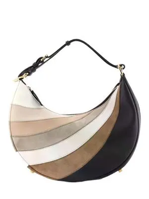 Fendi Graphy Bag Striped Leather And Suede Small Hobo Bag - Multicolour