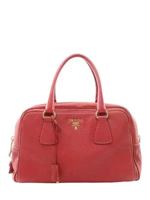 Prada 2010s Mini Logo-plaque Tote Bag - Red