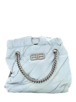 Balenciaga Crush Chain Quilted Calfskin Small Tote Bag - Blue