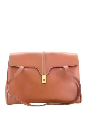 Celine Celine Soft 16 Shoulder Bag In Smooth Calfskin Brown