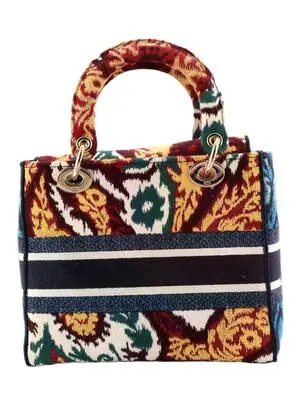 Dior Christian Dior Lady D-Lite Embroidered Canvas Medium Satchel Multicolour