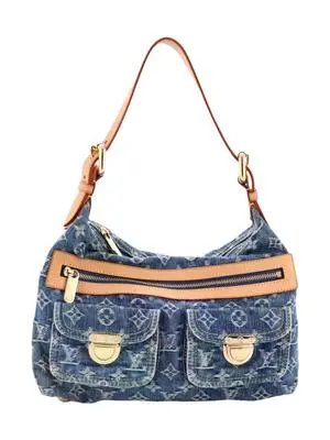 LOUIS VUITTON Baggy Handbag Denim Pm Hobo Bag - Blue