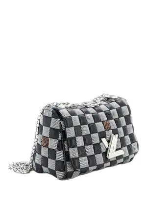 LOUIS VUITTON Twist Handbag Damier Quilted Calf Leather Bb Crossbody Bag - Black