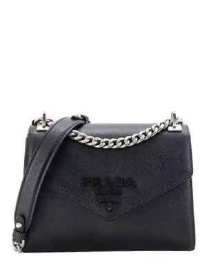Prada Saffiano Leather Shoulder Bag - Black