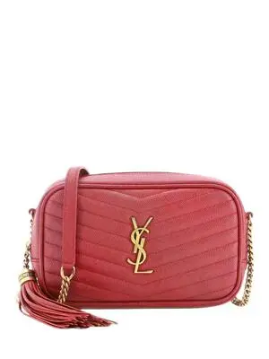 Saint Laurent Loulou Matelassé Chevron Leather Mini Crossbody Bag - Red
