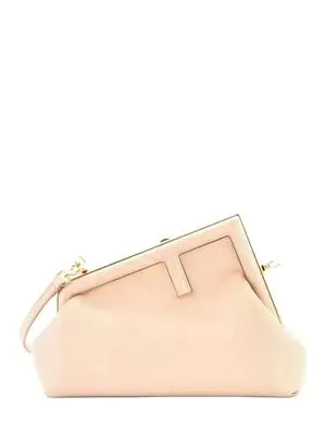 Fendi First Bag Leather Small Clutch Bag - Neutrals