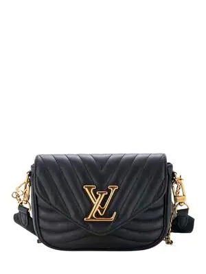 LOUIS VUITTON New Wave Multi Pochette Quilted Leather Crossbody Bag - Black