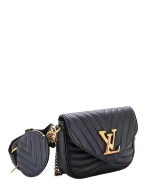 LOUIS VUITTON New Wave Multi Pochette Quilted Leather Crossbody Bag - Black