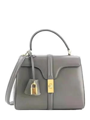 Celine 16 Top Handle Bag In Smooth Calfskin - Grey