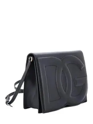 Dolce & Gabbana Dg Logo Flap Shoulder Bag - Black
