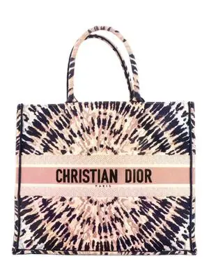 Dior Embroidered Canvas Large Tote Bag - Blue
