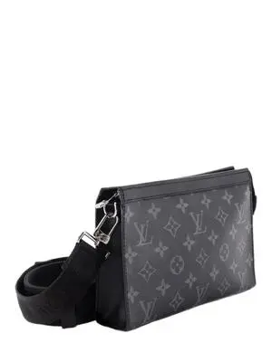 LOUIS VUITTON Monogram Eclipse Canvas Crossbody Bag - Black