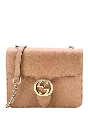 Gucci Interlocking Leather Small Shoulder Bag - Neutrals