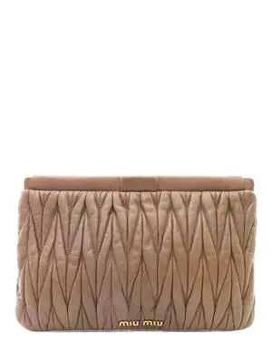 Miu Miu Matelassé Clutch Bag - Grey