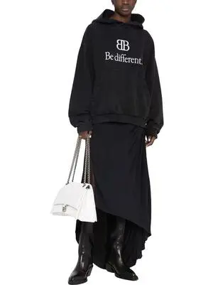 Balenciaga Crush Quilted Shoulder Bag - White