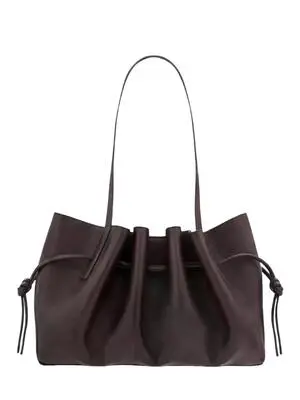 Yuzefi Scallop Leather Shoulder Bag - Brown