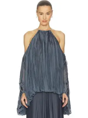 DEME BY GABRIELLA Halter Neck Chiffon Top - Grey