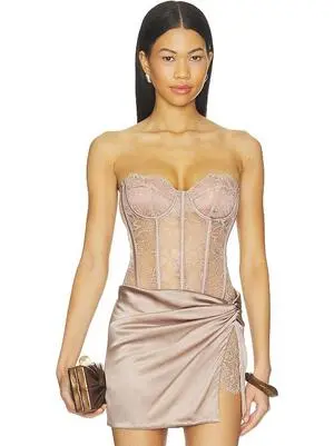 Retrofete Gale Bodysuit Lace Corset With Boned Bodice - Neutral