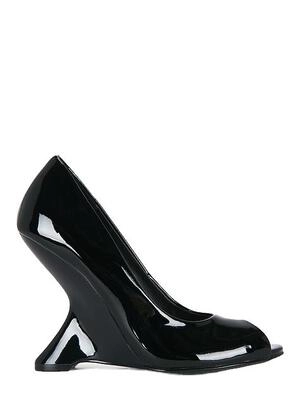 Steve Madden Palmetto Wedge Sandals - Black