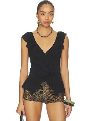 Free People Blythe Vest Top - Black