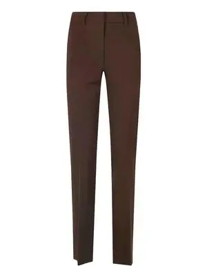 Federica Tosi Slim-cut Trousers With Belt Loops - Brown
