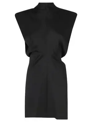 Federica Tosi Sleeveless Mini Dress With Padded Shoulders - Black