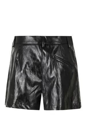 Federica Tosi Crinkled Finish Belt-loops Shorts - Black