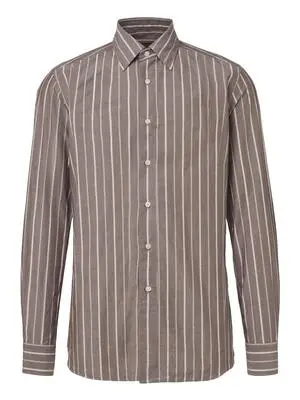 SLOWEAR Striped Cotton Shirt - Grey