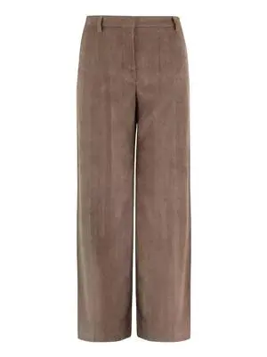 F.IT Corduroy Wide-leg Trousers - Brown