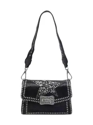 CAMPOMAGGI Agnese Stud-embellished Shoulder Bag - Black