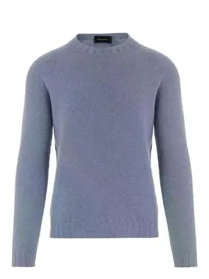 Tagliatore Crew Neck Raglan Sleeve Sweater - Blue