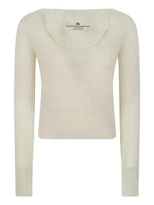 Ermanno Scervino Cashmere Pointelle Knit Sweater - Neutrals