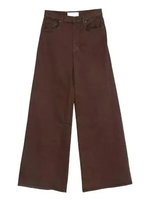 MOTHER The Undercover Sneak Wide-leg Jeans - Brown