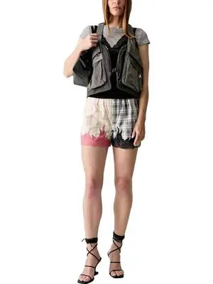 Andersson Bell Lace-trimmed Checked Shorts - Grey