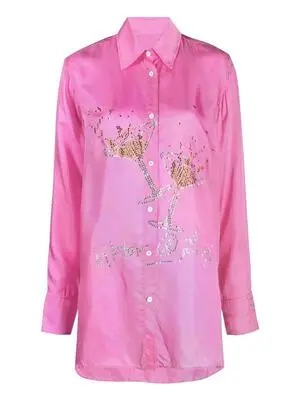 Viktor & Rolf Embellished Martini Glass Shirt - Pink