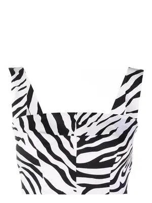 Dolce & Gabbana Zebra Print Bustier Top - Black
