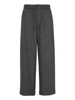 Giorgio Armani Wide-leg Trousers With Elasticated Waistband - Grey