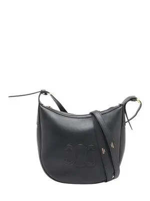 Celine 2020-2026 Medium Supple Grained Calfskin Heloise Shoulder Bag - Black