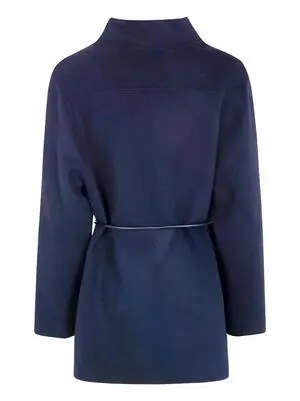 Seventy Belted Button-front Wool Coat - Blue