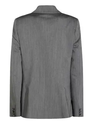 Alberta Ferretti Single-breasted Blazer With Herringbone Pattern - Grey