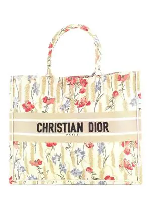 Dior Book Embroidered Canvas Large Tote Bag - Gold
