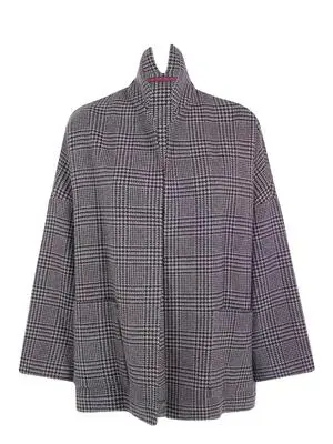 DANIELA GREGIS Prince Of Wales Check Oversized Jacket - Neutrals