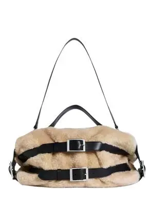 Simone Rocha Faux-fur Shoulder Bag - Neutrals