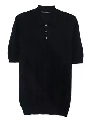 Tagliatore Pratt Textured-knit Polo Shirt - Blue