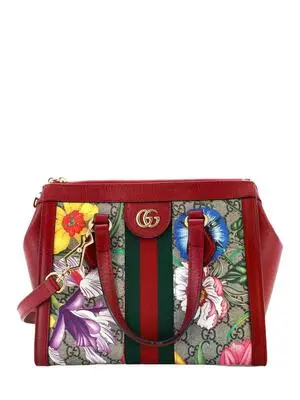 Gucci Ophidia Flora Gg Coated Canvas Small Satchel - Multicolour
