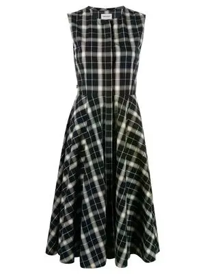 Woolrich Check Flared Midi Dress - Blue