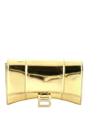 Balenciaga Hourglass Chain Wallet Crossbody Bag - Gold