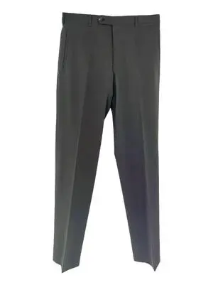 Prada Belted Straight-leg Trousers - Grey